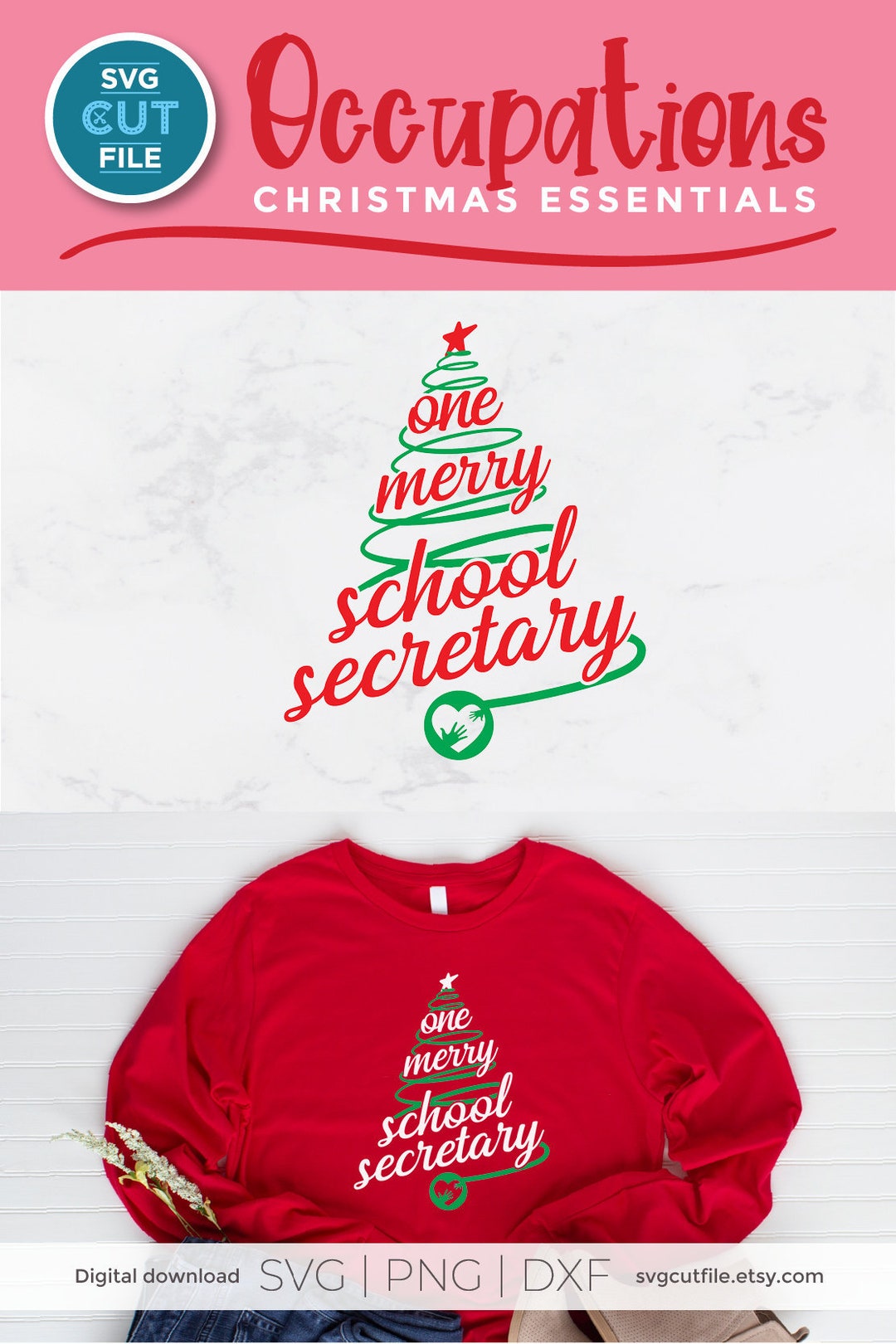 Christmas School Secretary Svg, One Merry School Secretary Svg ...