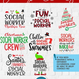 Christmas Social Worker Svg Bundle, Chillin Snowmies Svg, Dxf Svg, Xmas ...