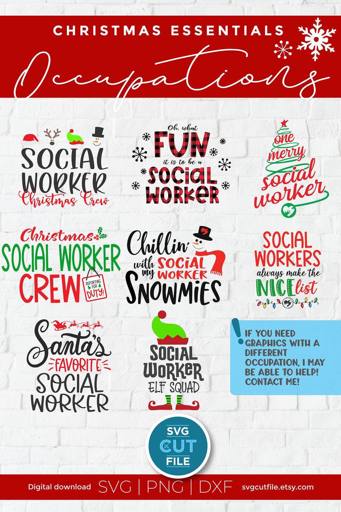 Christmas Social Worker Svg Bundle, Chillin Snowmies Svg, Dxf Svg, Xmas ...