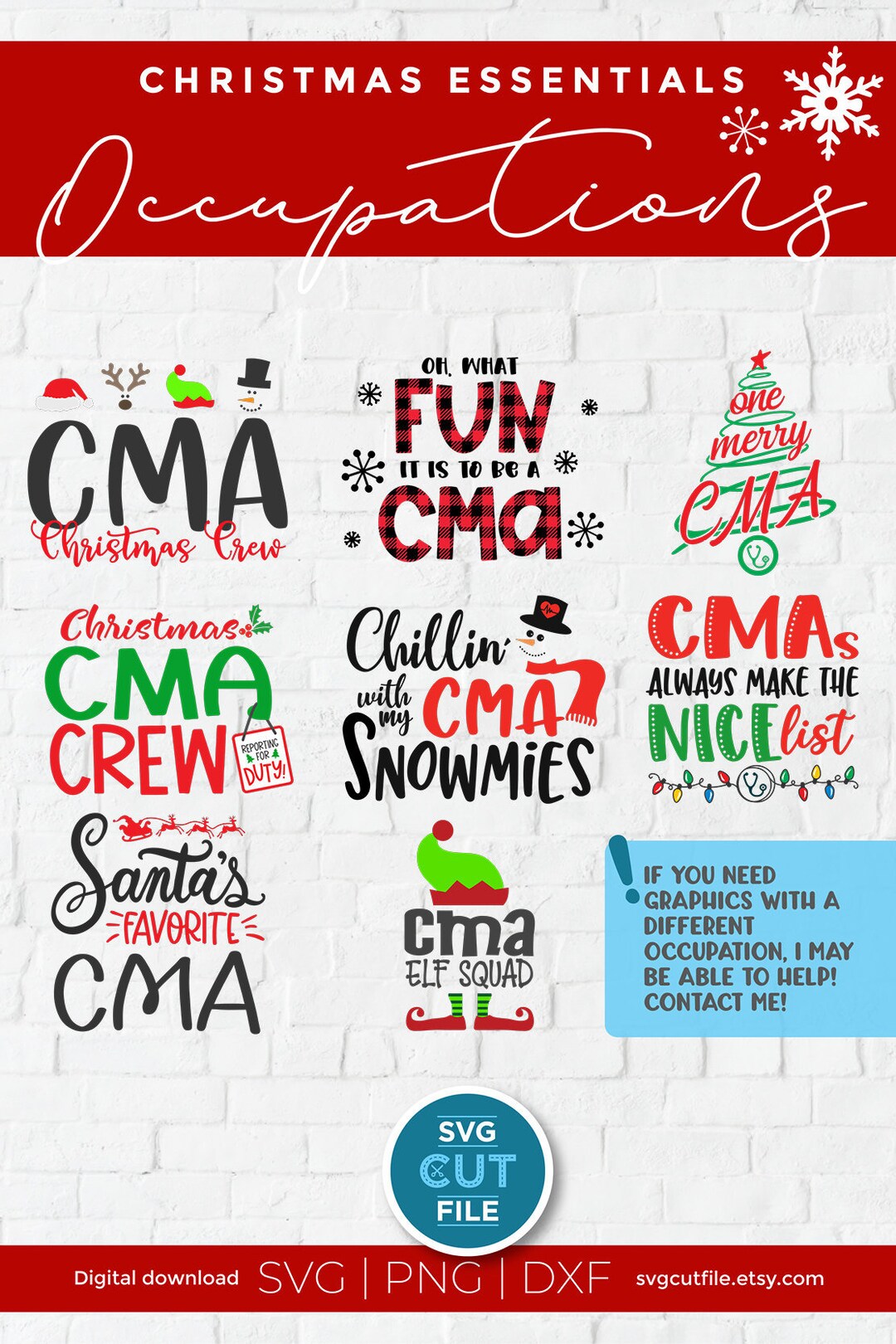 Christmas CMA Svg Bundle, Certified Medical Assistant Svg, CMA ...
