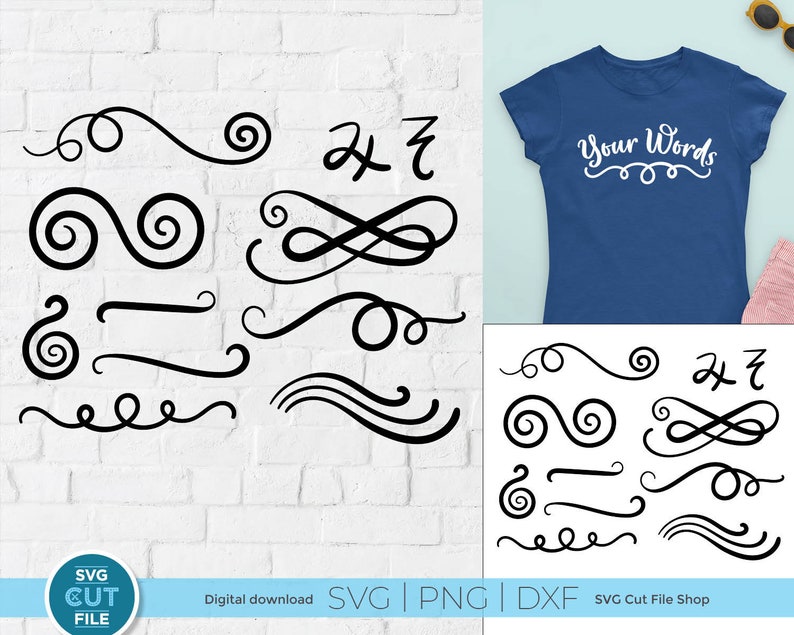 Flourish Svg Lines Loops Svg Scroll Svg Squiggly Line Svg - Etsy