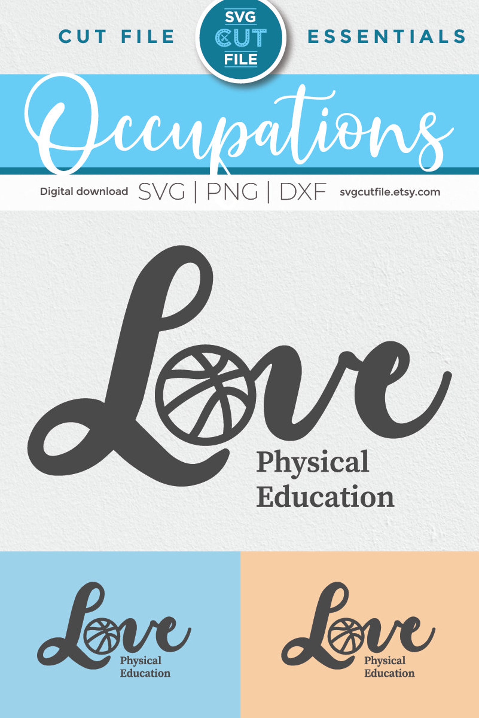 PE Teacher Svg Love Physical Education Svg Teacher - Etsy