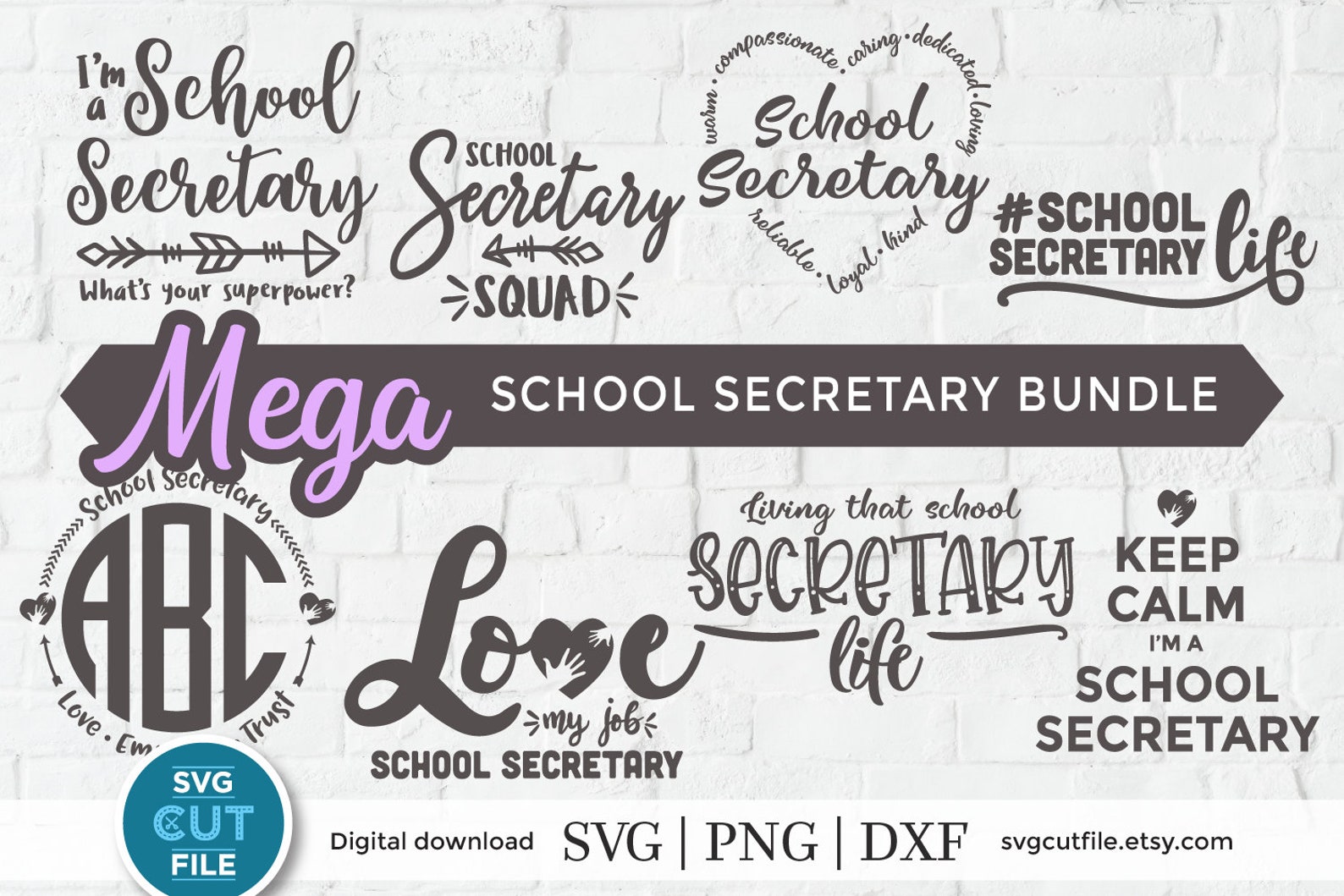 School Secretary Svg School Secretary Bundle Svg Secretary - Etsy