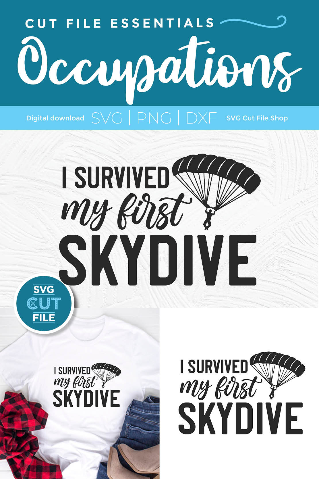 Skydiving Svg, Sky Diving, Sky Dive Svg, I Survived My, First Skydive ...