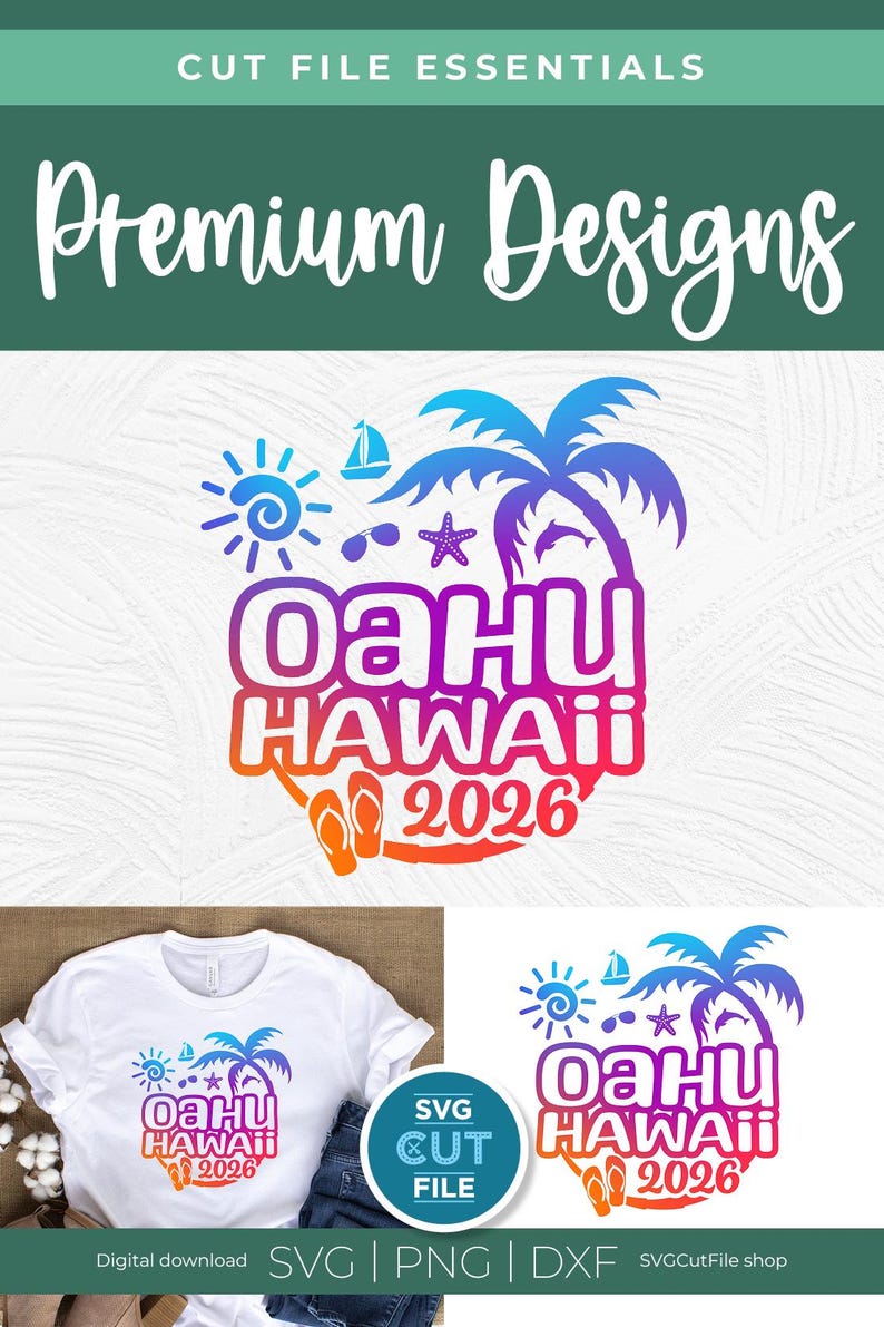 Oahu Hawaii SVG, Vacation, 2026 Svg, Hawaii PNG, Png for Sublimation ...