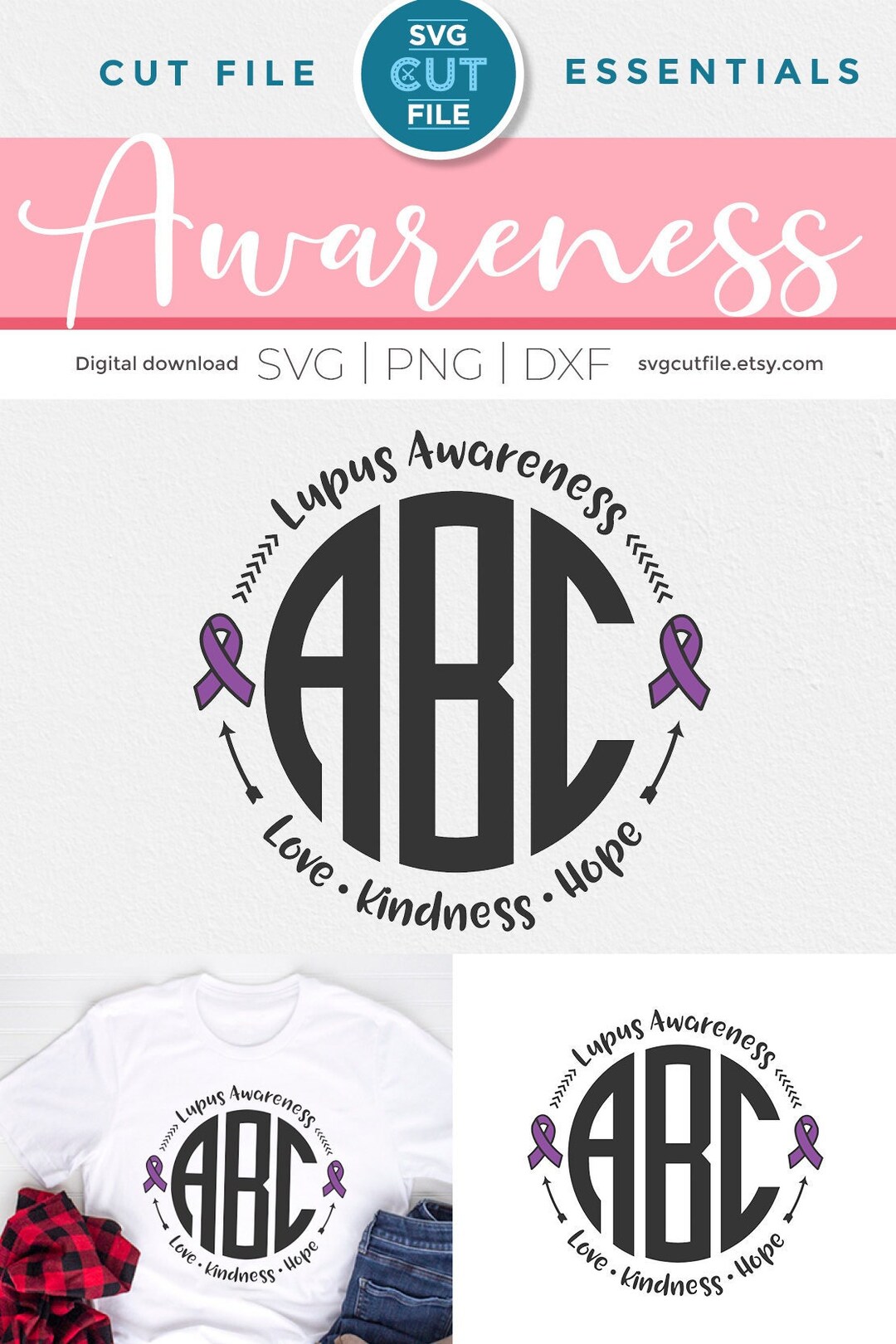Lupus Svg, Lupus Awareness Svg, Autoimmune Disease, Purple Ribbon ...