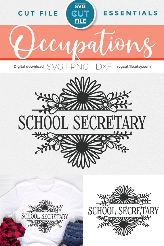 School Secretary Svg Secretary Svg Floral Frame Flowers - Etsy