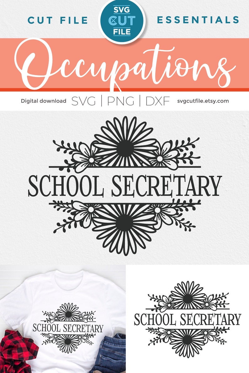School Secretary Svg, Secretary Svg, Floral Frame, Flowers, Office ...