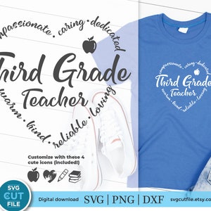 3rd Grade Teacher Svg, Third Grade Teacher Svg, 3rd Grade, Third Grade ...