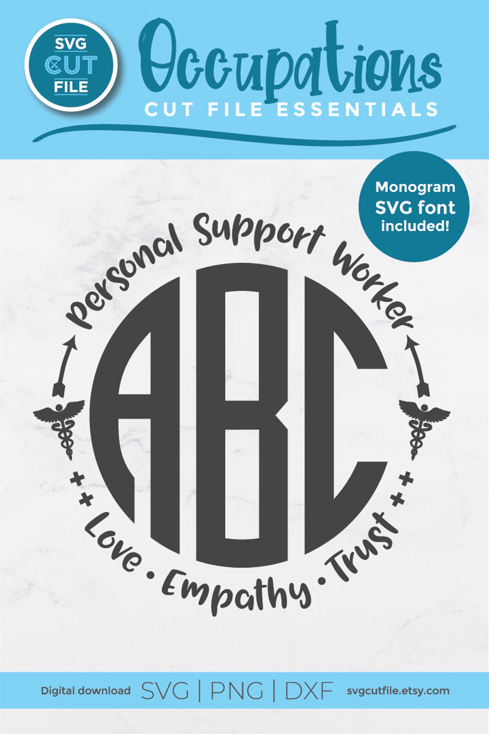 Personal Support Worker Monogram Svg, Psw Svg, Caregiver, Home ...