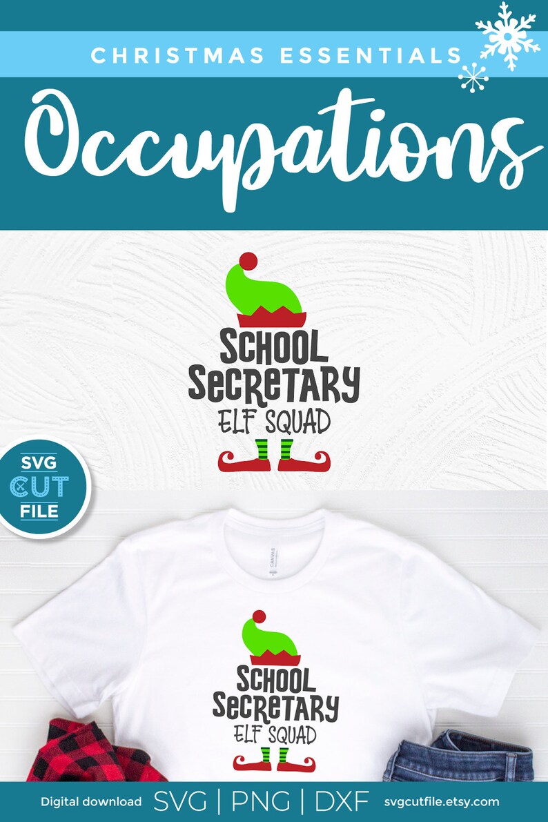 Christmas School Secretary Svg School Secretary Elf Svg | Etsy