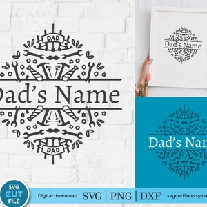 Father's Day Split Monogram Svg, Dad Border Svg, Manly Mandala, Split ...
