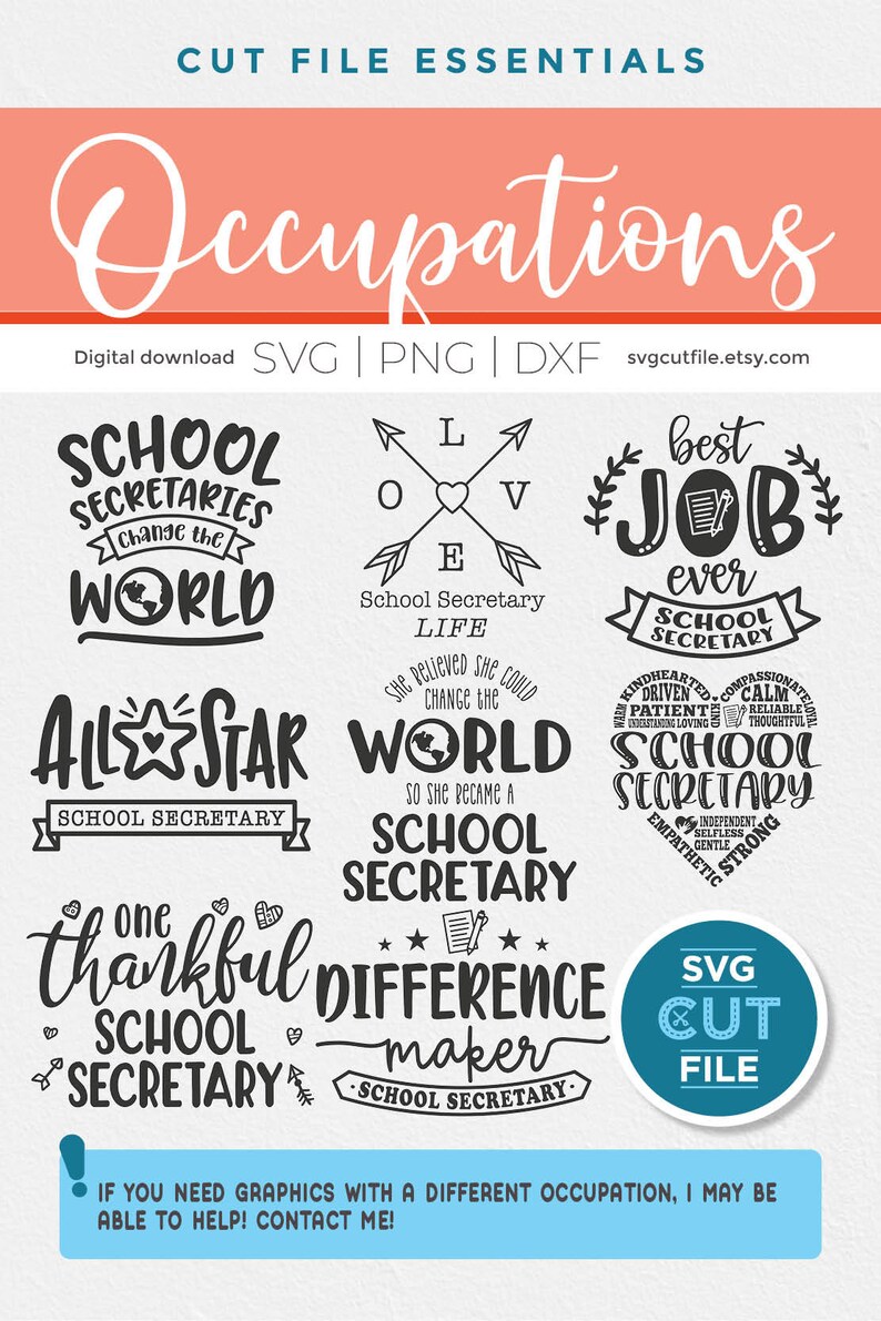 School Secretary Svg, School Secretary Bundle Svg, Secretary Collection ...