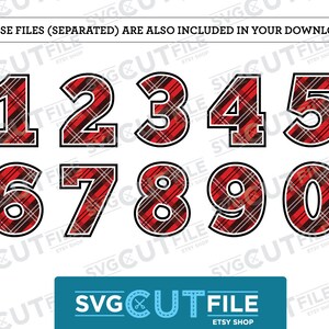 Plaid SVG, Numbers Svg, Buffalo Plaid Svg, Plaid Number Svg, Lumberjack ...