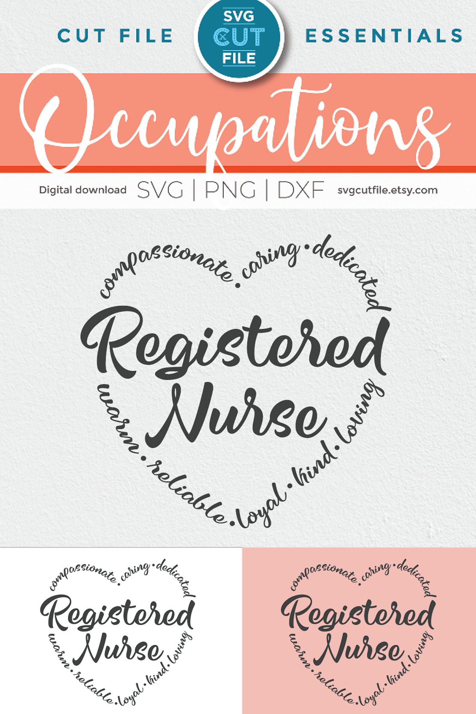 Registered Nurse Svg, RN Svg, Nurse Appreciation Svg, Word Heart Svg ...