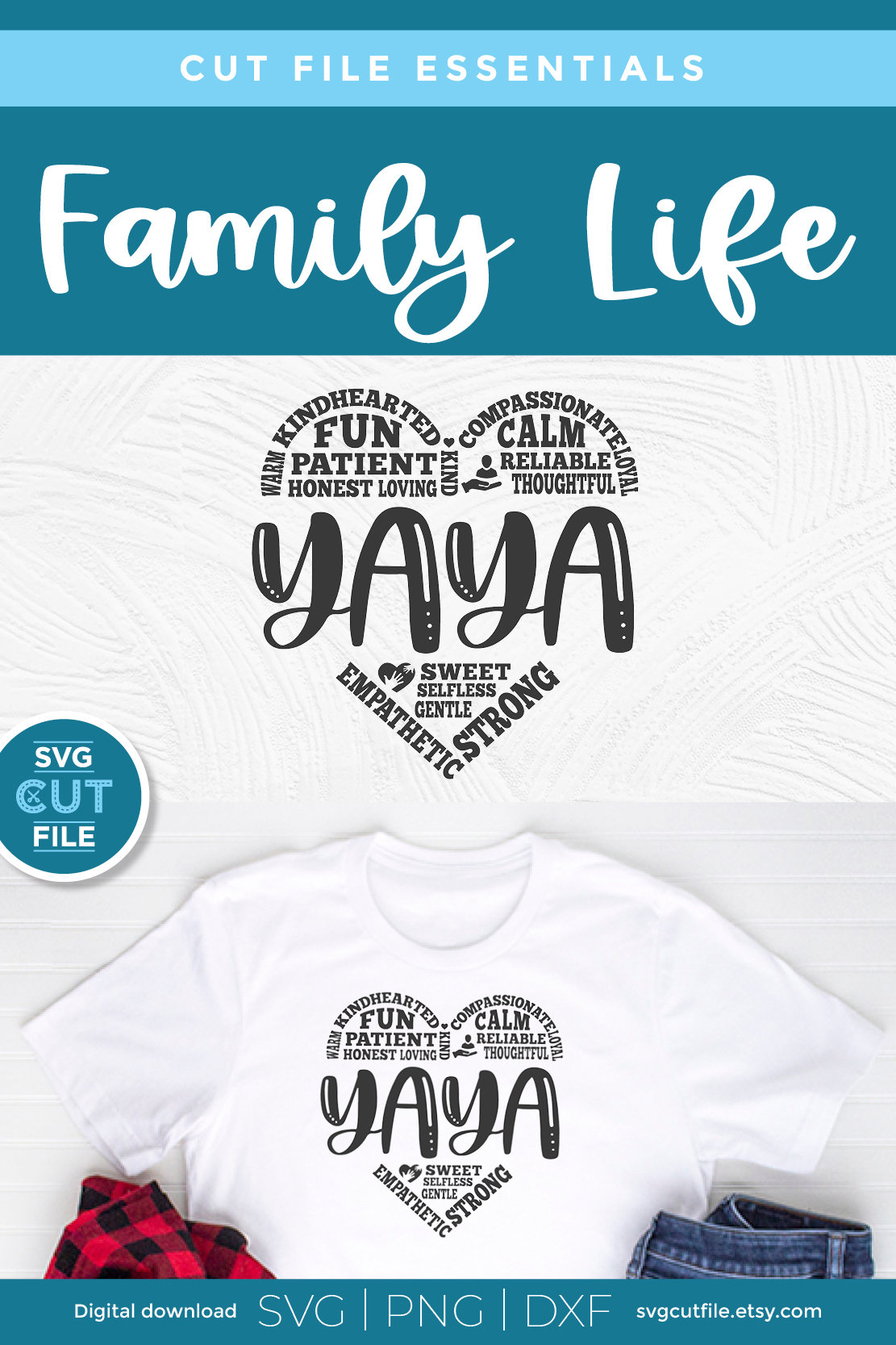 Yaya Svg Grandma Yaya Svg Cute Yaya Gift Mother's Day - Etsy
