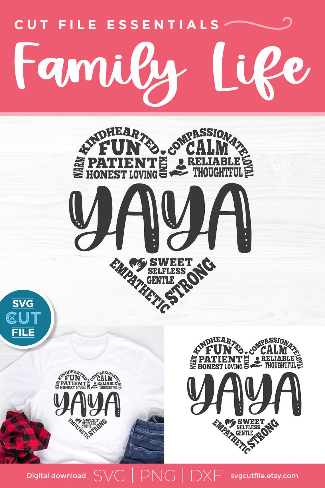 Yaya Svg Grandma Yaya Svg Cute Yaya Gift Mother's Day - Etsy