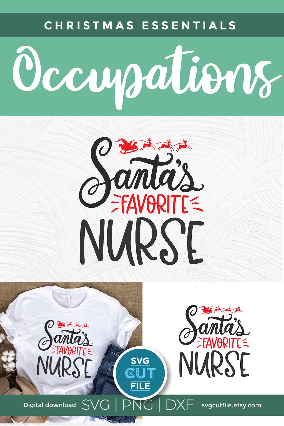 Christmas Nurse Svg, Nurse Christmas Svg, Santa's Favorite Svg, Rn Np ...