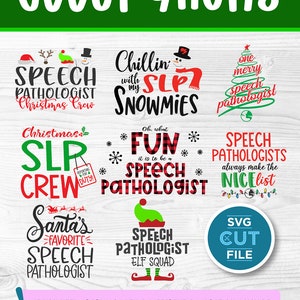 Christmas Speech Pathologist Svg Bundle, SLP SVG, Speech Therapist ...