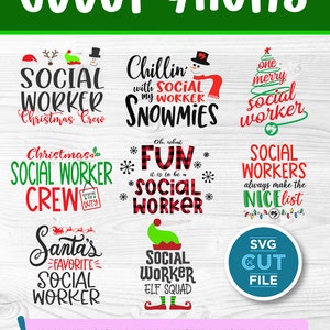 Christmas Social Worker Svg Bundle, Chillin Snowmies Svg, Dxf Svg, Xmas ...