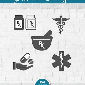 Pharmacist Svg, Pharmacy Svg, Heart Shape, Rx Bowl Icon, Caduceus Svg ...