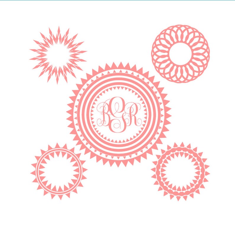 Circle Decorative Monogram Frames (monogram Not Included) SVG - Etsy