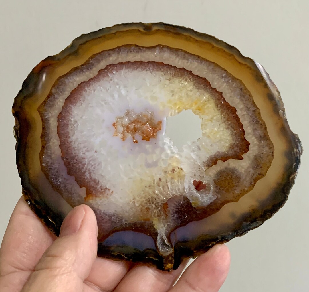 Brazilian Agate Geode Slab With Display Stand - Etsy