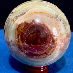 Green Banded Onyx Sphere With Display Stand 3 - Etsy