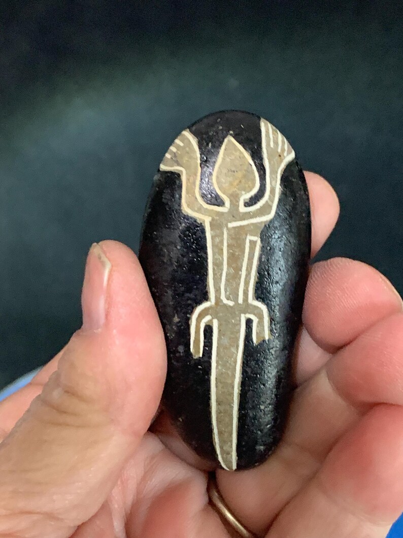 Peruvian Nazca Lines on Black Stone Set of 7 - Etsy