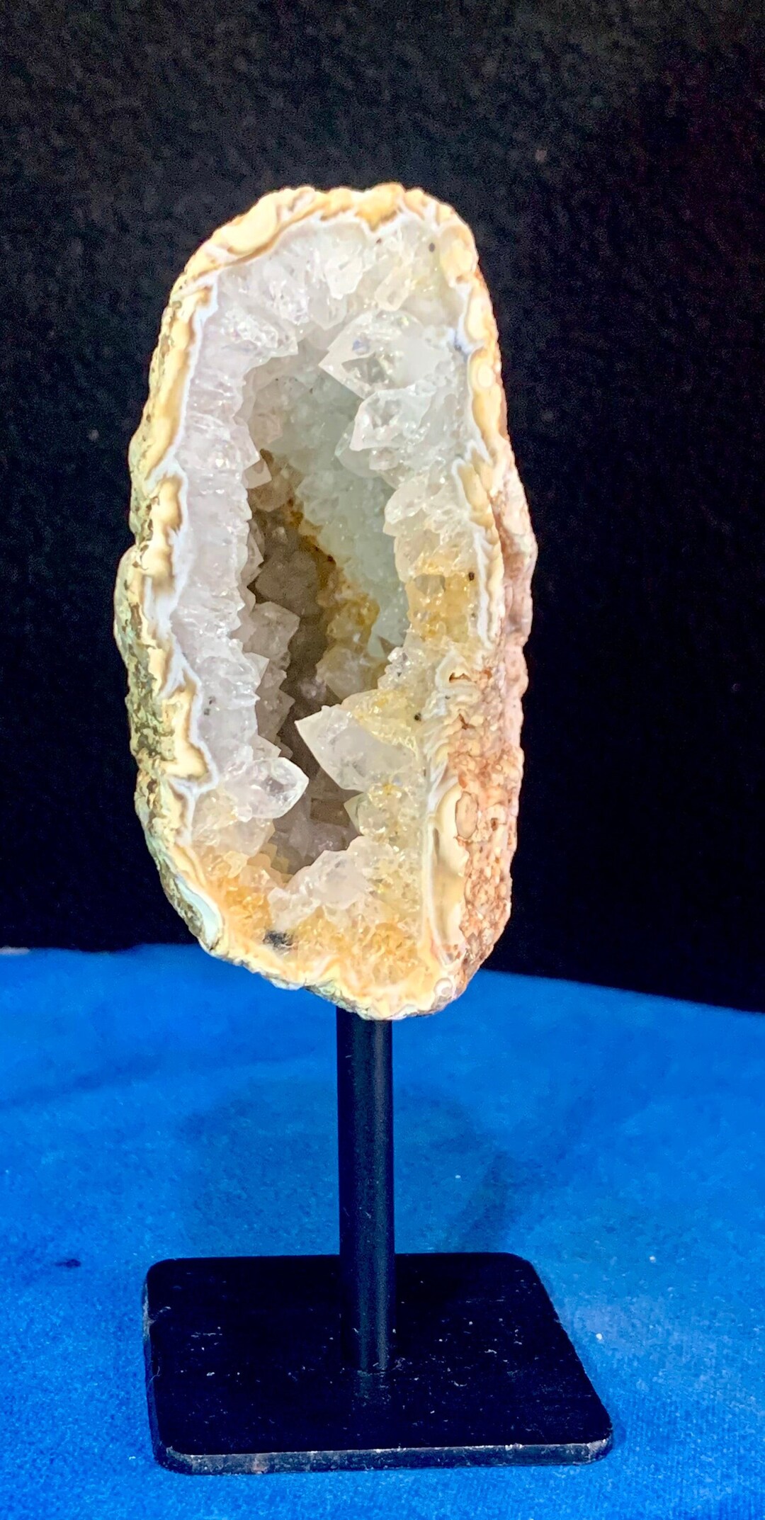 Brazilian Agate Geode Half on Black Metal Stand - Etsy