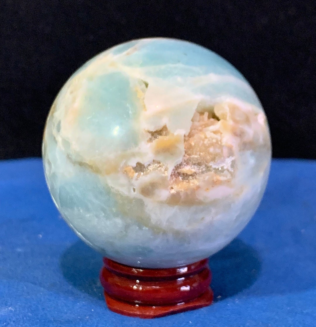 Caribbean Blue Calcite Sphere With Display Stand 2.5" - Etsy