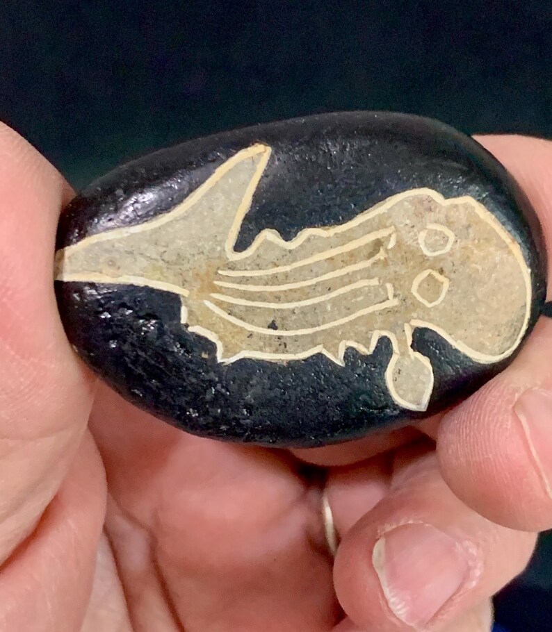 Peruvian Nazca Lines on Black Stone Set of 7 - Etsy