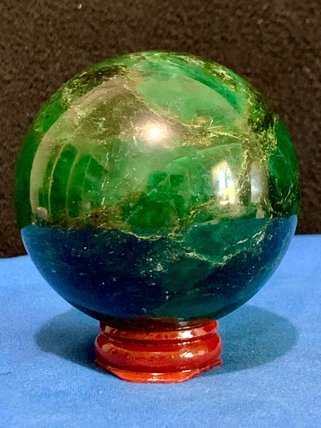 Deep Green Moss Agate Sphere With Display Stand - Etsy