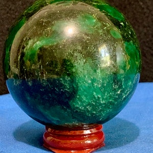 Deep Green Moss Agate Sphere With Display Stand - Etsy