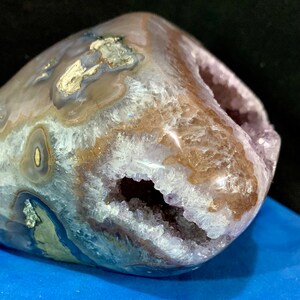 Top Quality Large Polished Brazilian Blue Agate and Amethyst Geode - Etsy