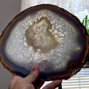 Brazilian Blue Agate Geode Slab With Display Stand - Etsy
