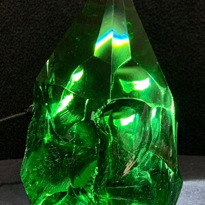 Rustic Emerald Green Volcanic Ash Glass Point man Made Glass - Etsy