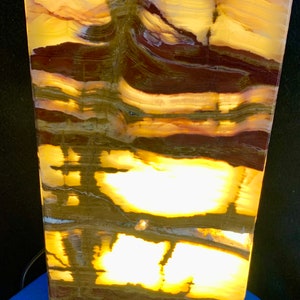 13.5 Banded Live Edge Onyx Lamp With On/off Switch - Etsy