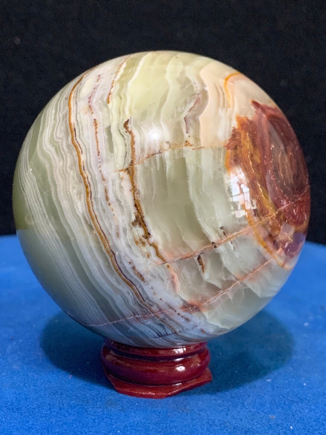 Green Banded Onyx Sphere With Display Stand 3 - Etsy