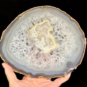 Brazilian Blue Agate Geode Slab With Display Stand - Etsy