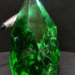 Rustic Emerald Green Volcanic Ash Glass Point man Made Glass - Etsy