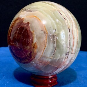 Green Banded Onyx Sphere With Display Stand 3 - Etsy