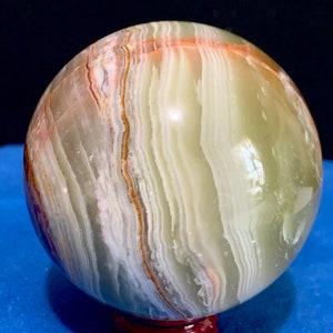 Green Banded Onyx Sphere With Display Stand 3 - Etsy