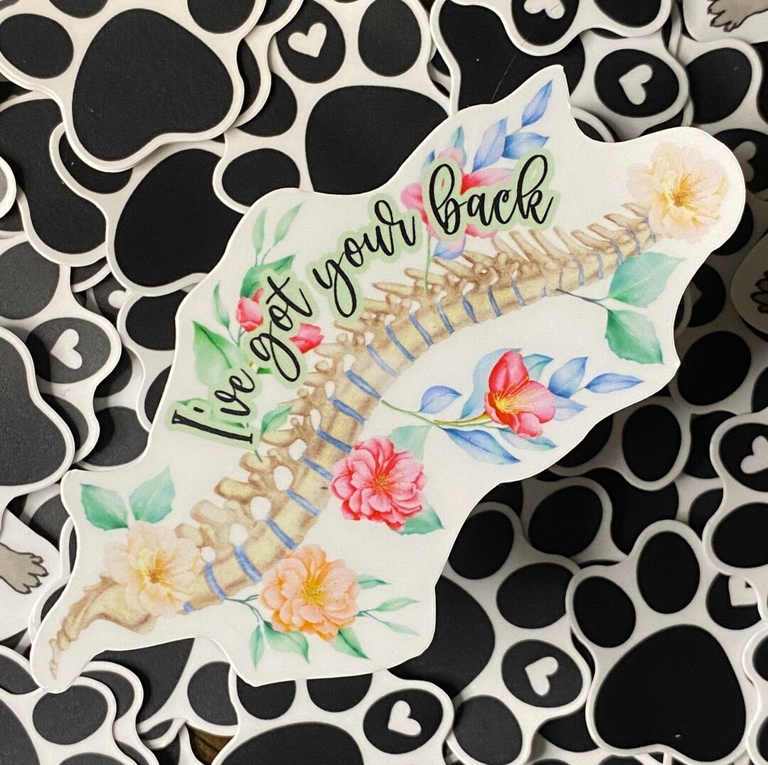 Sticker: I've Got Your Back, Flowers & Spine, Funny Anatomy Sticker ...