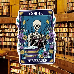The Reader Sticker: Tarot Card Skeleton the Reader Tarot - Etsy