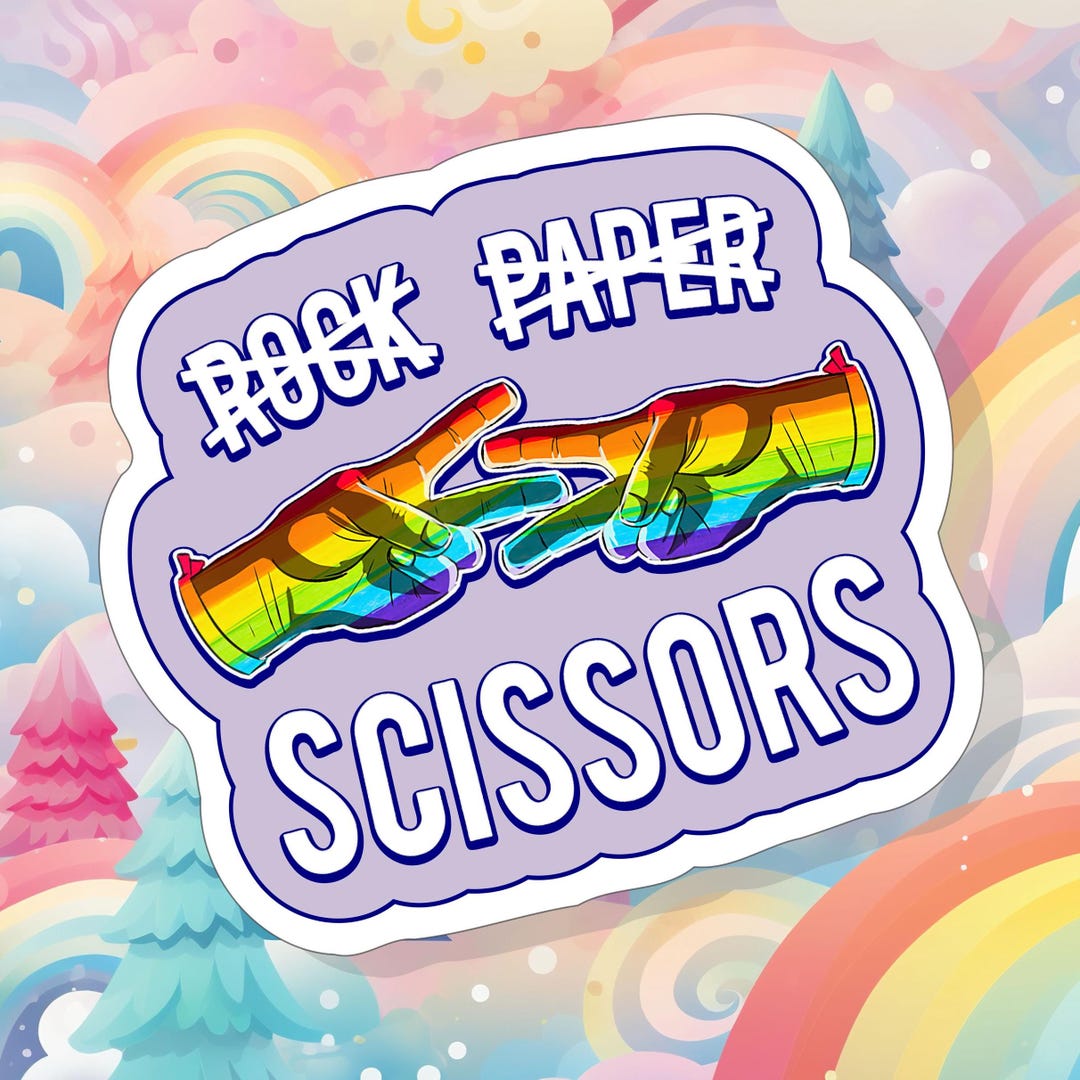 Sticker: Rock, Paper, Scissors. Naughty Funny Lesbian Sticker. LGBTQ ...