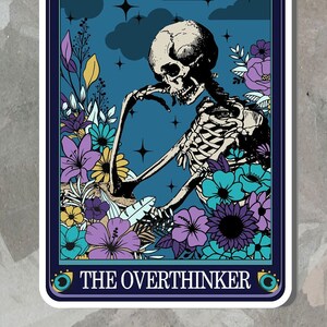 The Overthinker Sticker: Tarot Card Skeleton the Overthinker, Tarot ...