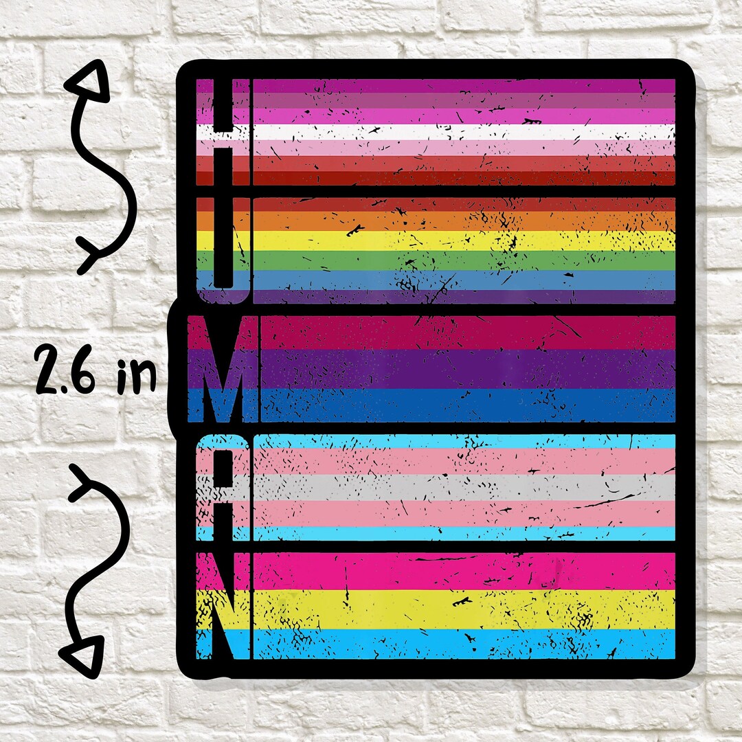 HUMAN=LGBTQIA+ Pride Flags Sticker for Equal Rights. Celebration ...