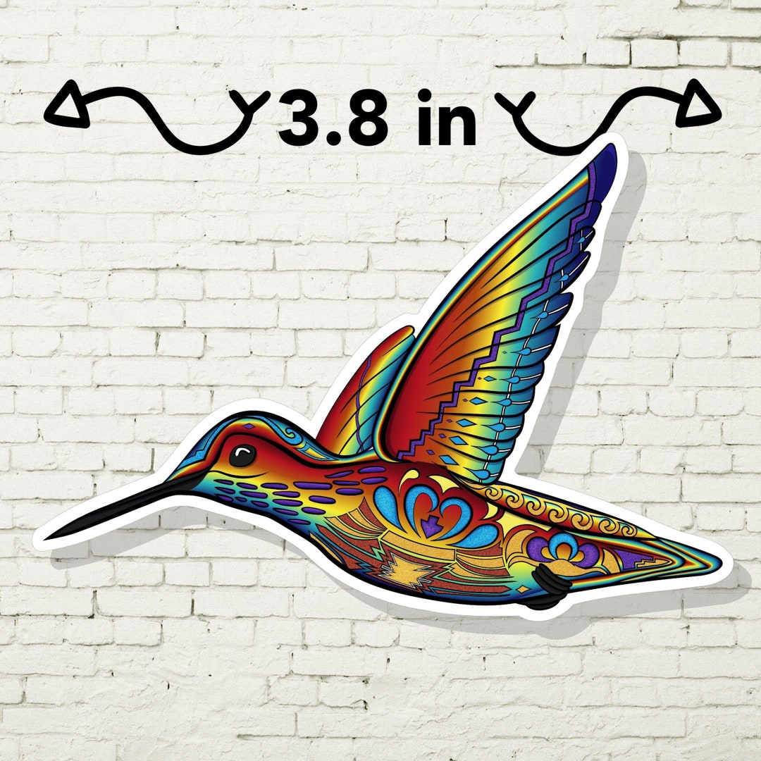 Sticker: Pretty Rainbow Hummingbird, so Vibrant and Colorful - Etsy