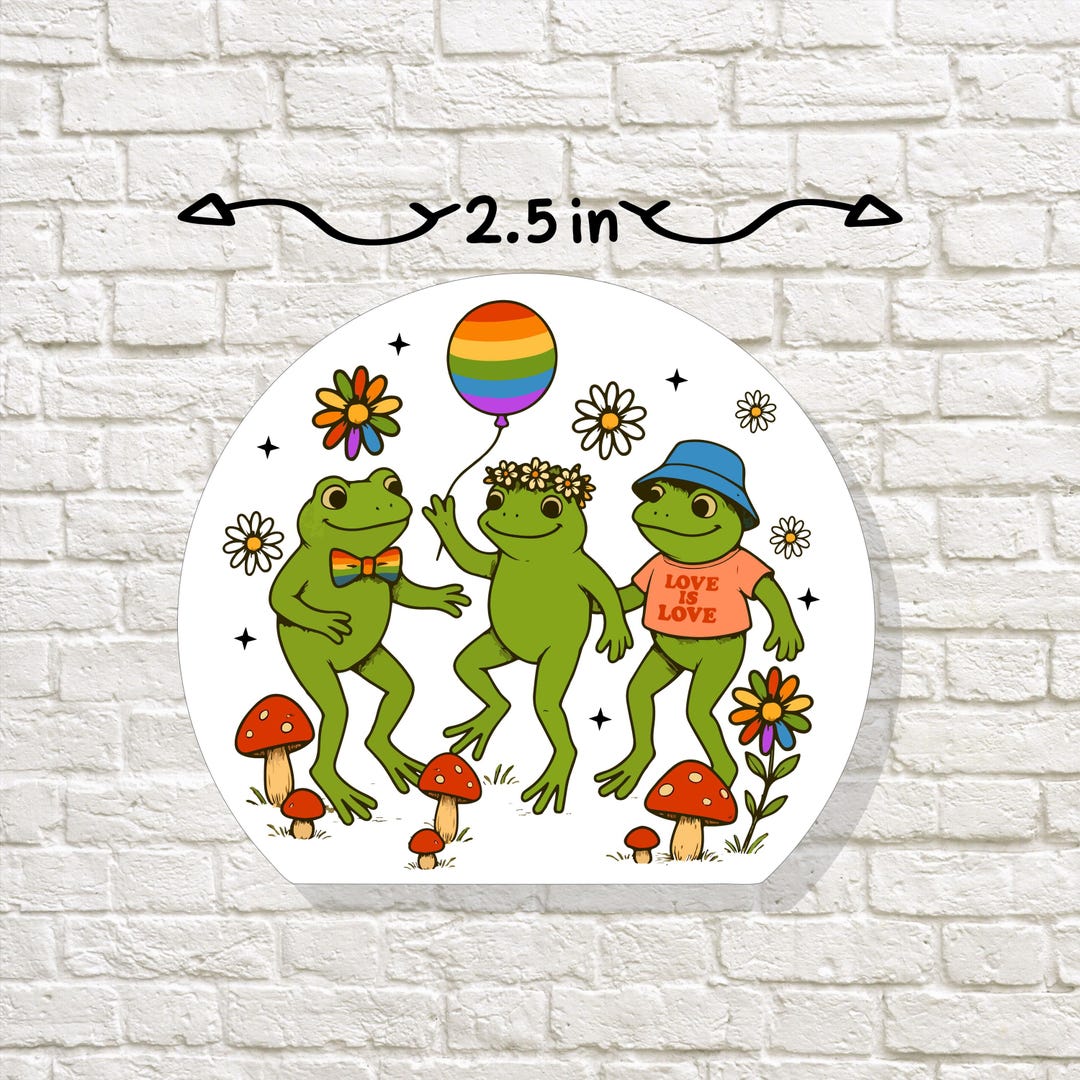 Gay Pride Frogs Sticker | Cute Rainbow Amphibian LGBTQIA+ Vinyl Decal ...